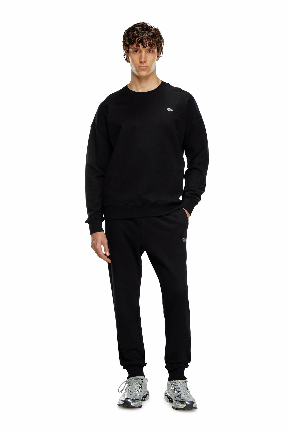 Diesel Track pants with Oval D patch - Pants Mens in Black Diesel