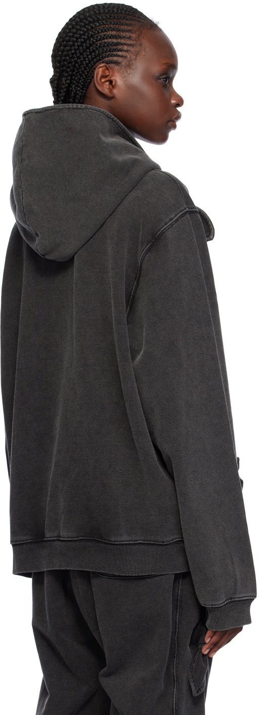 lesugiatelier Gray Ribbon Hoodie lesugiatelier