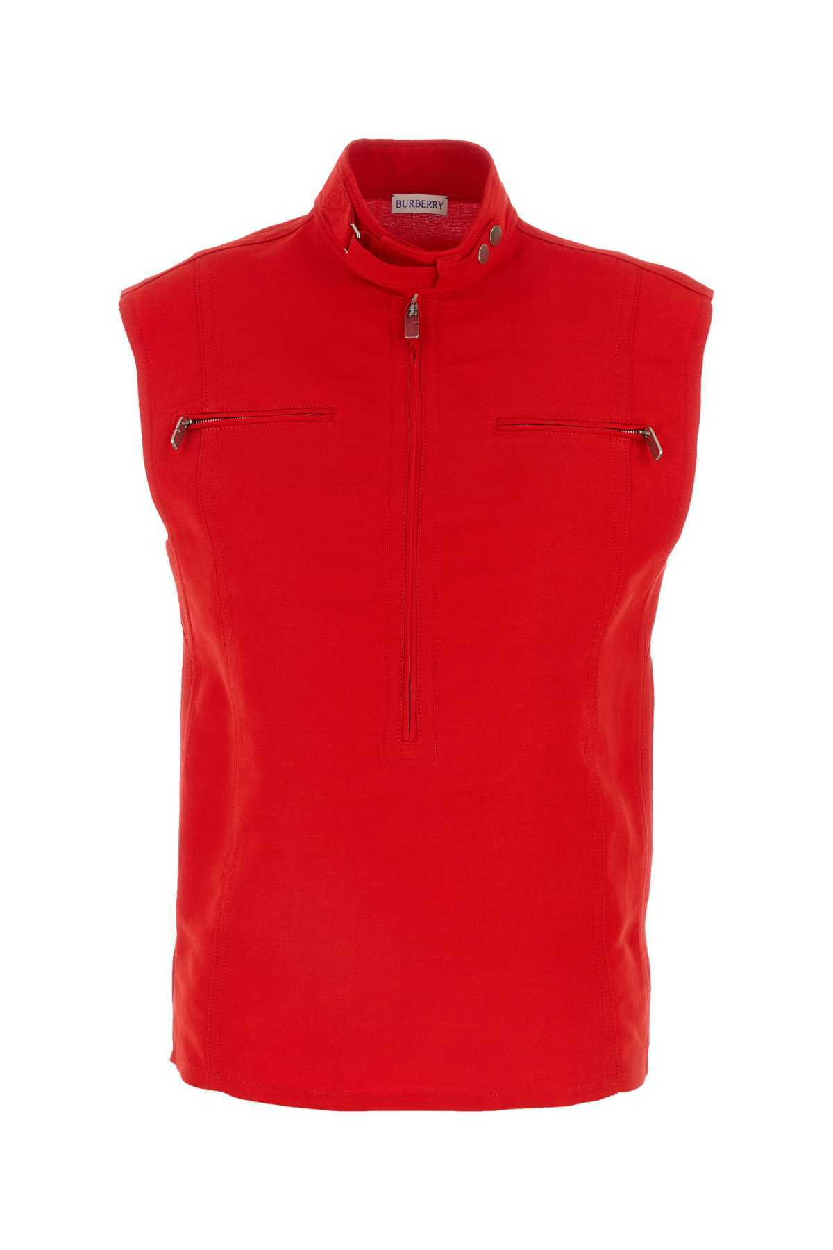Burberry Red Canvas Vest Burberry