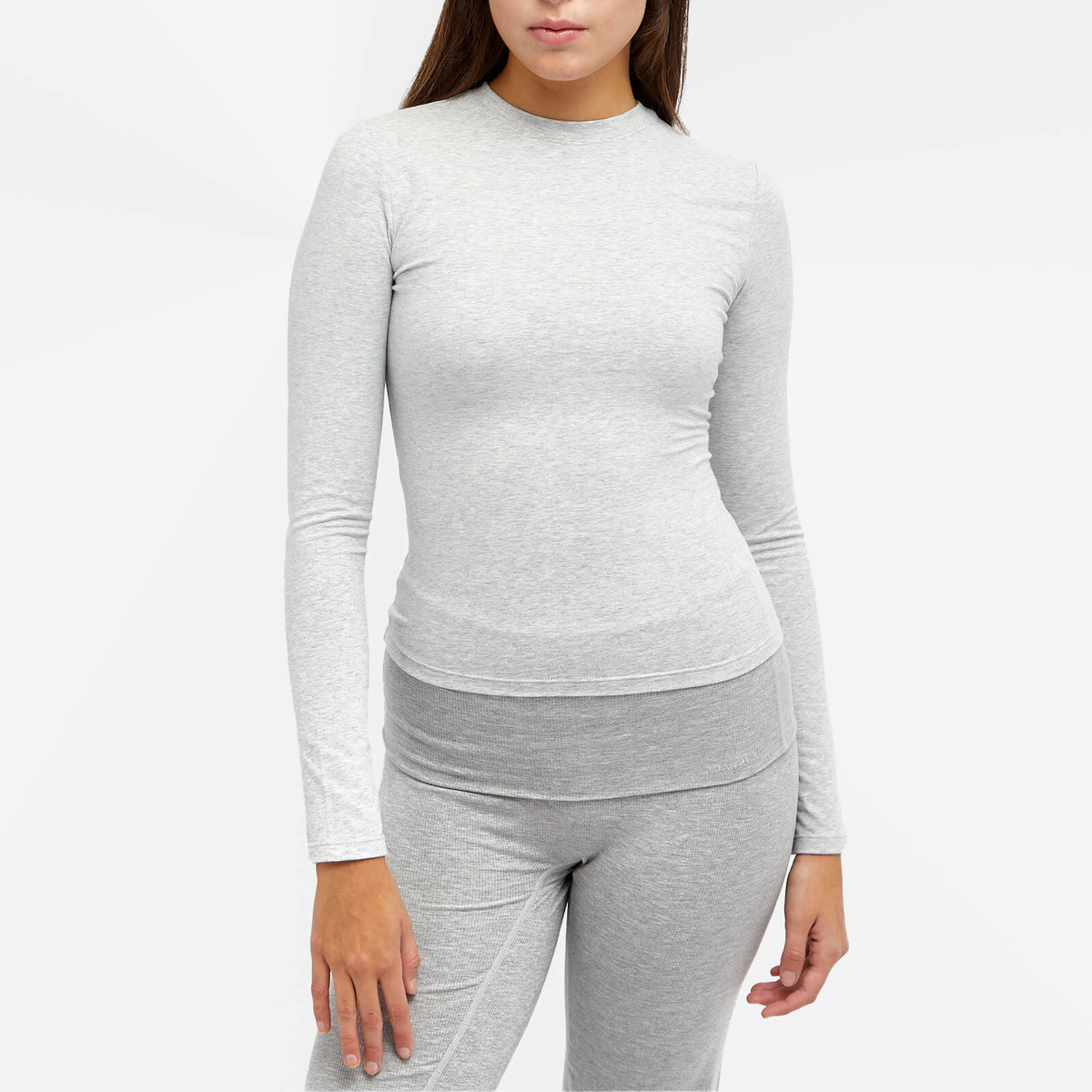 Adanola Women's Long Sleeve Top in Grey Melange Adanola