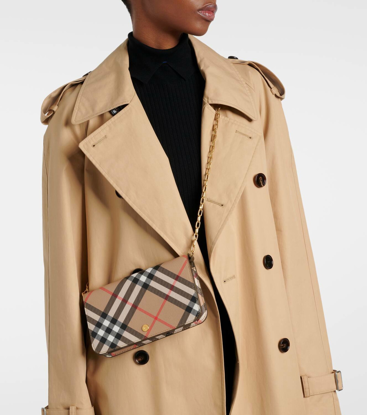 Burberry Burberry Check canvas wallet on chain Burberry