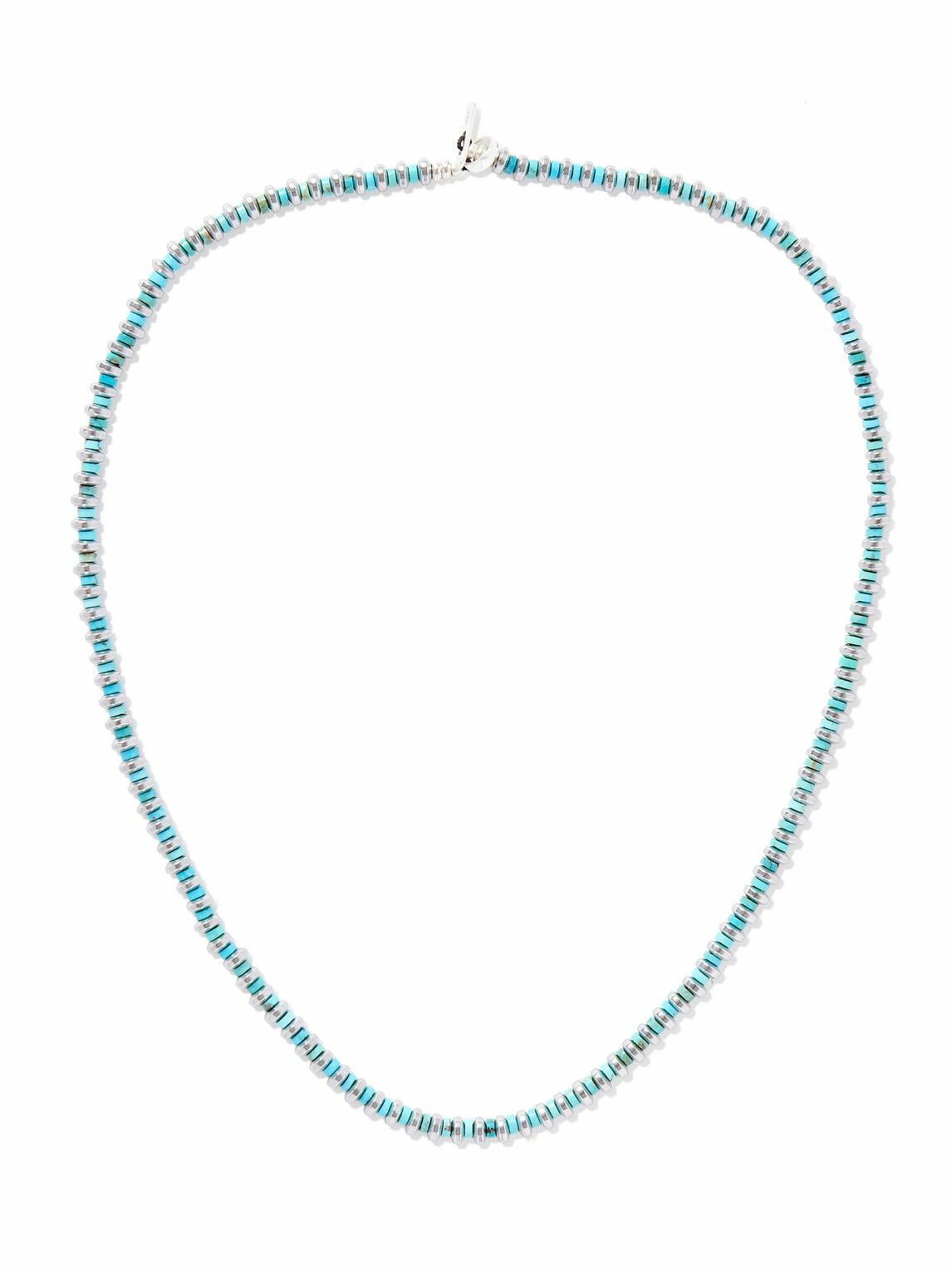 Mikia - Silver, Hematite and Turquoise Necklace Mikia