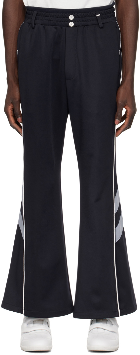 C2H4 Navy Double Waist Linear Track Pants C2H4