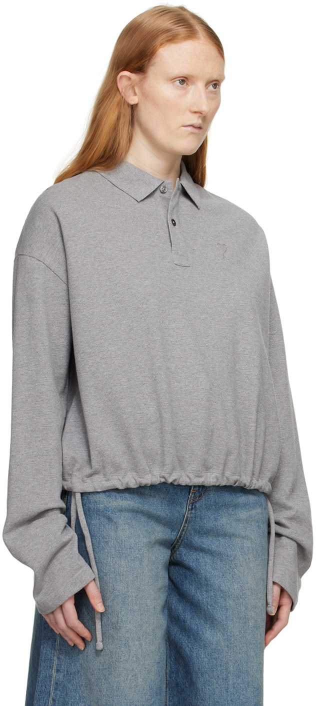 AMI Paris Gray Ami de Cœur Polo AMI