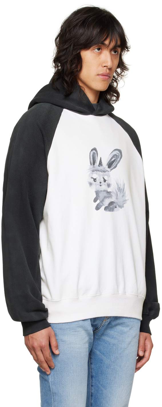 We11done Black & White Rabbit Hoodie We11done