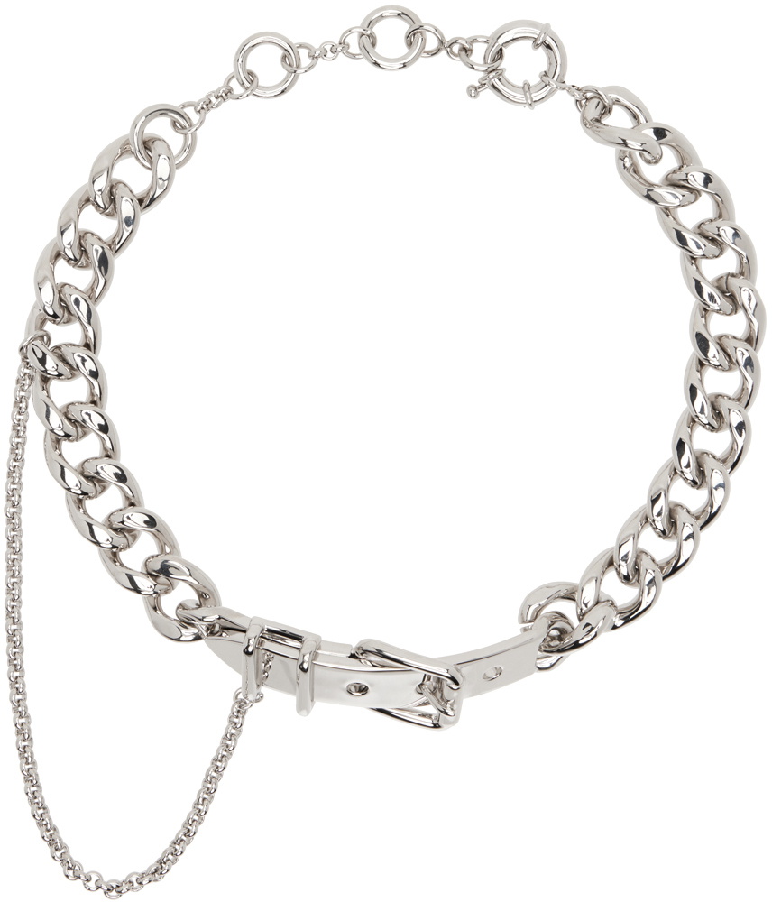 Acne Studios Silver Buckle Chain Choker Acne Studios