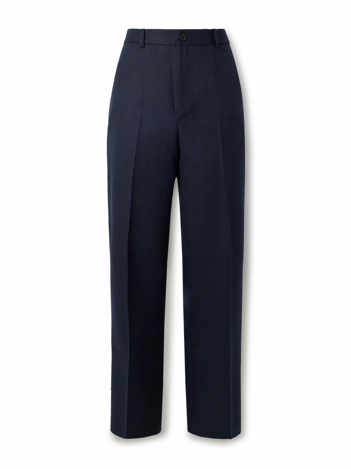 FRAME - Straight-Leg Virgin Wool Trousers - Blue Frame Denim