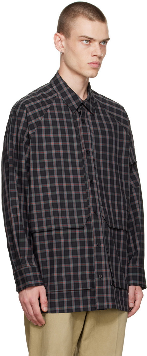 meanswhile Black Check Shirt meanswhile