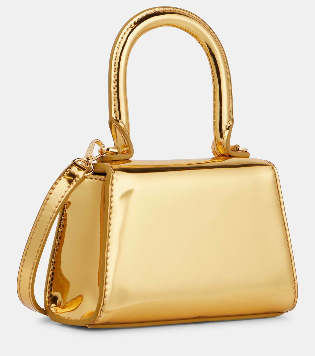 Self-Portrait The Bow Micro mirrored leather tote bag Self-Portrait