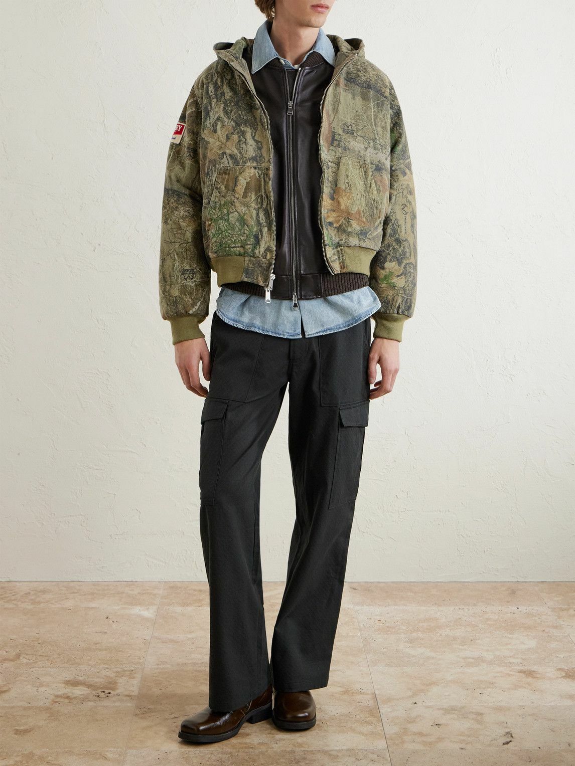Cherry Los Angeles - Padded Printed Cotton-Twill Hooded Bomber Jacket ...