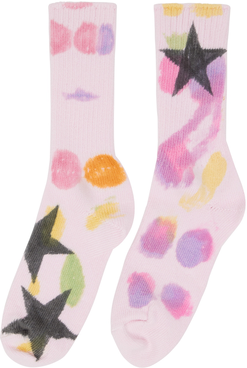 Collina Strada Pink Star Burst Socks Collina Strada