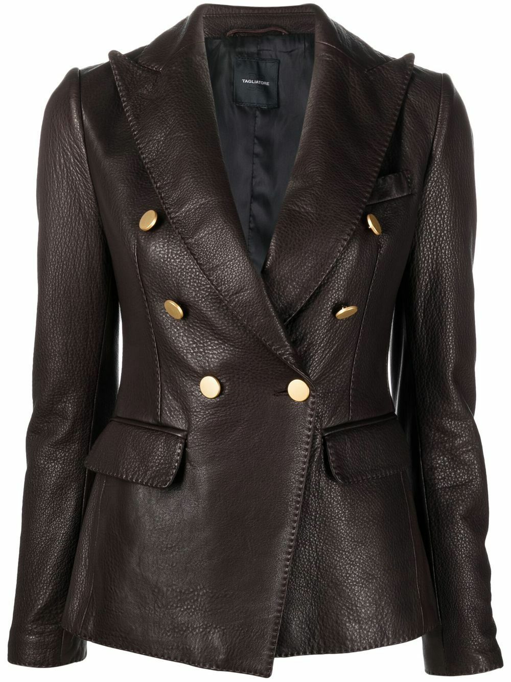 TAGLIATORE - Double-breasted Leather Jacket Tagliatore