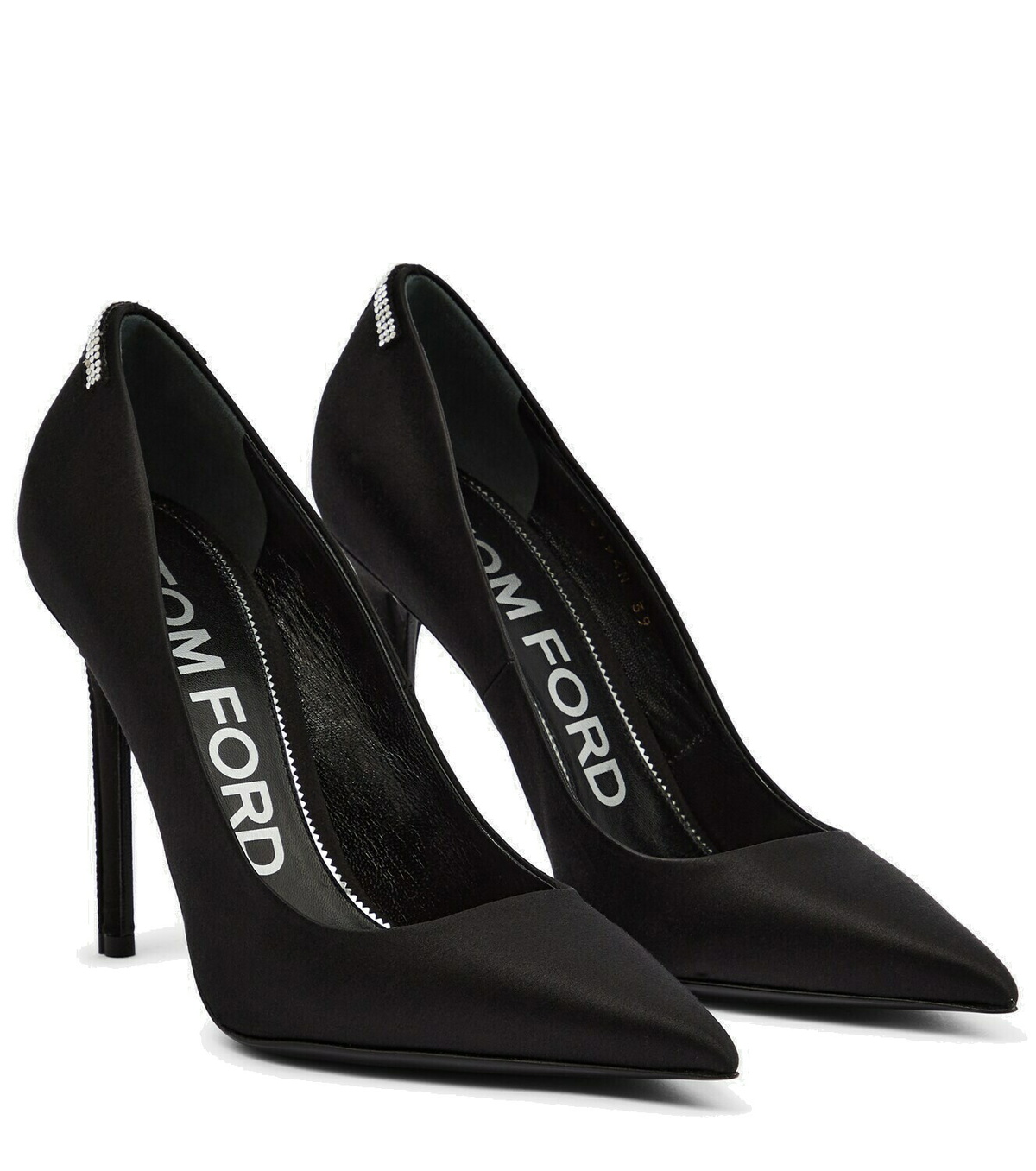 Tom Ford - T crystal-embellished satin pumps TOM FORD