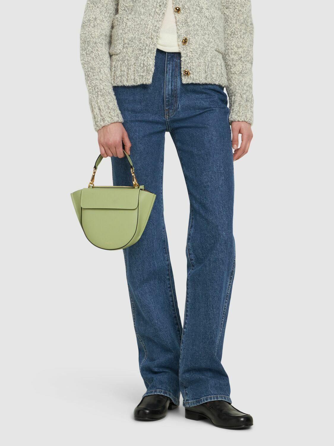 WANDLER - Mini Hortensia Leather Top Handle Bag Wandler