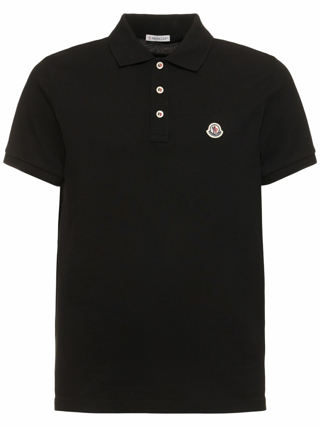 MONCLER Logo Patch Cotton Polo Shirt Moncler