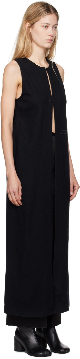 MM6 Maison Margiela Black Open Front Wool Vest MM6 Maison Margiela