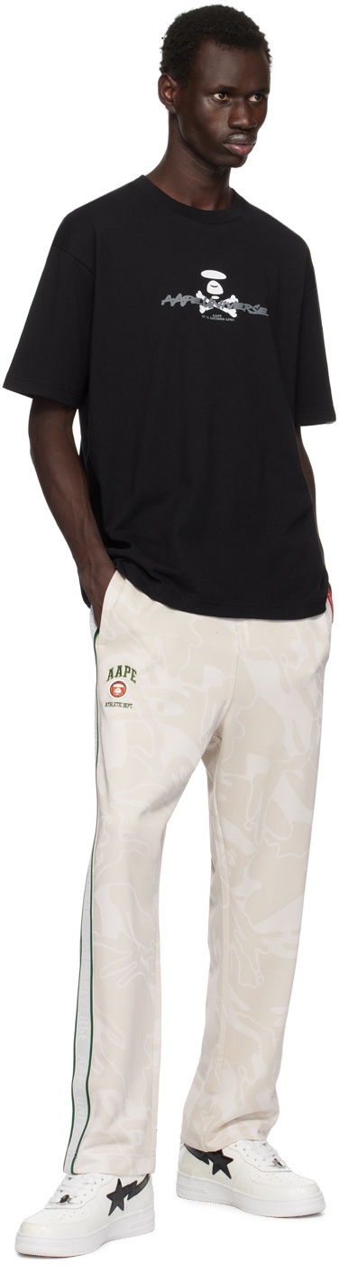 AAPE by A Bathing Ape Black 'UNVS' T-shirt AAPE by A Bathing Ape