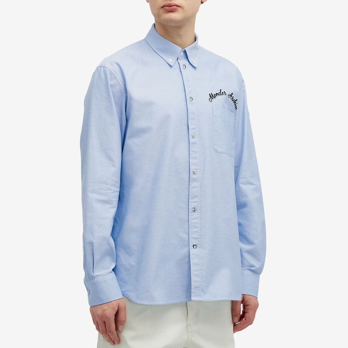Moncler Men's Oxford De Coton Shirt in Blue Moncler