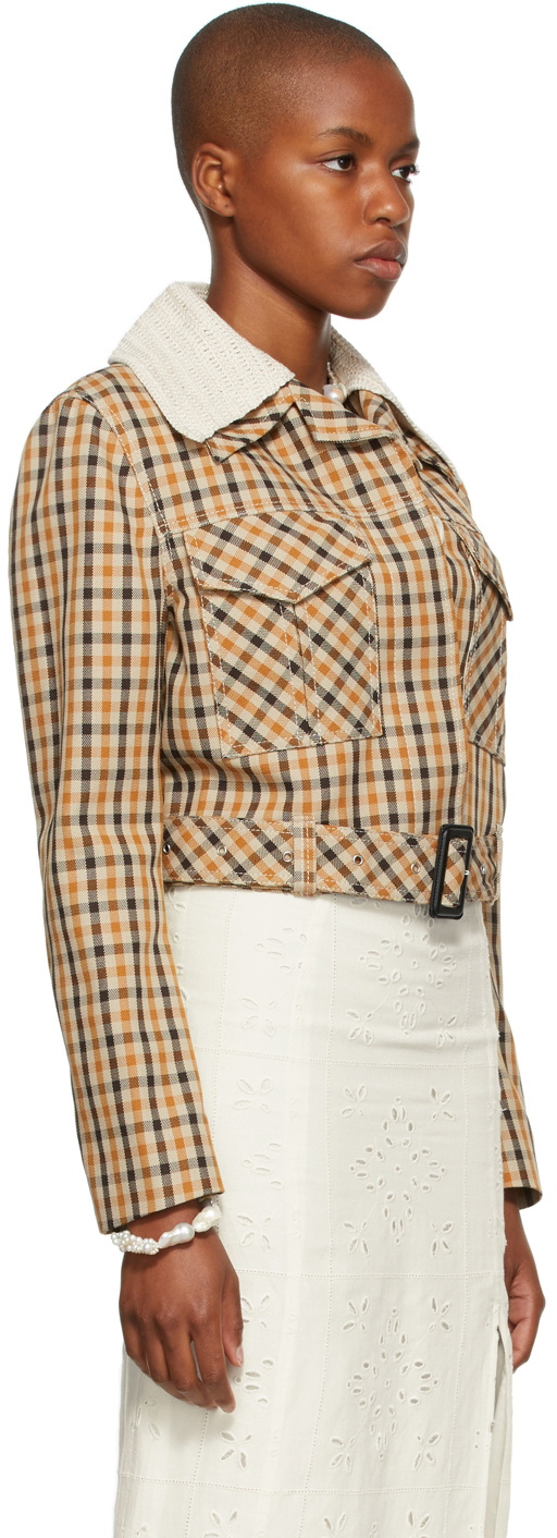 Wales Bonner Beige Wool Kalimba Cropped Jacket Wales Bonner