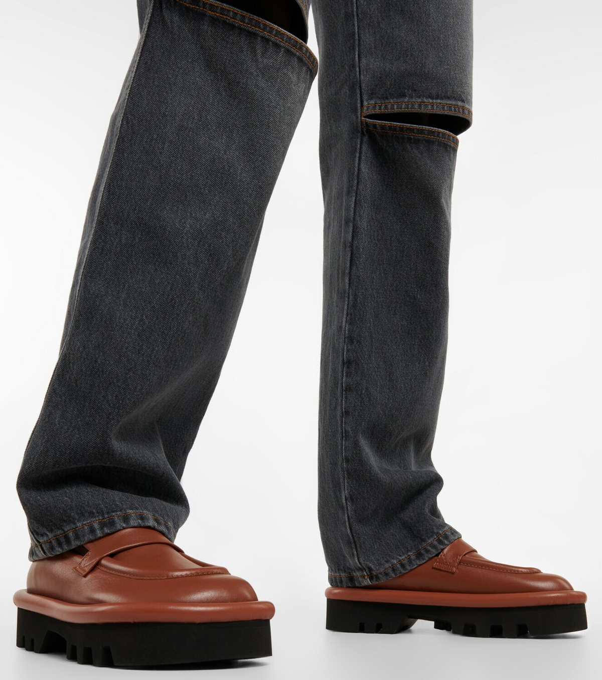 JW Anderson - Bumper leather platform loafers JW Anderson