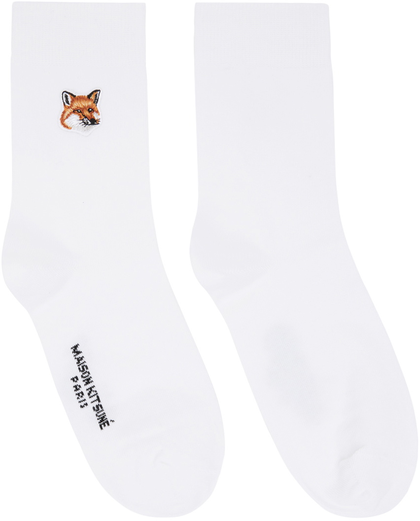 Maison Kitsuné White Hotel Olympia Edition Fox Head Socks Maison Kitsune