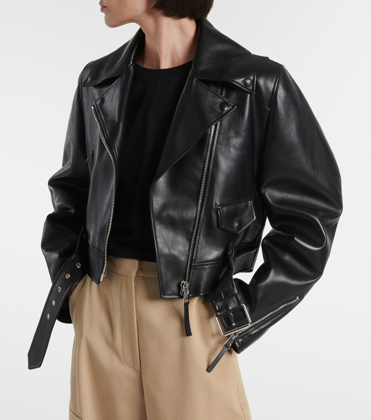 Givenchy Cocoon cropped leather biker jacket Givenchy