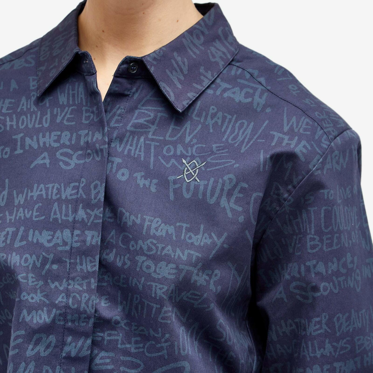 Daily Paper Women's Raine Shirt in Deep Navy Daily Paper