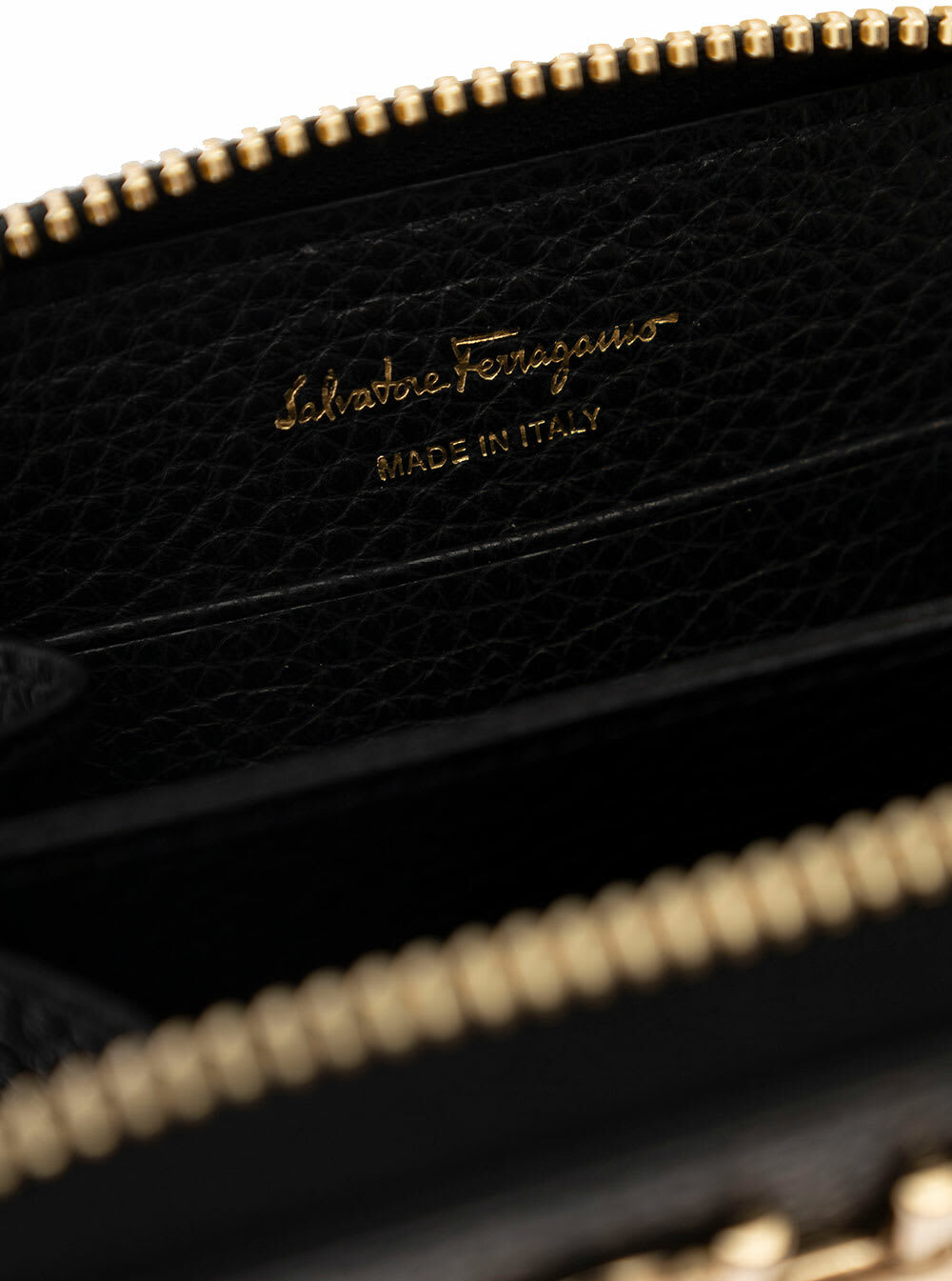 Ferragamo Black Coin Purse With Gancino Logo In Hammered Leaher Woman ...