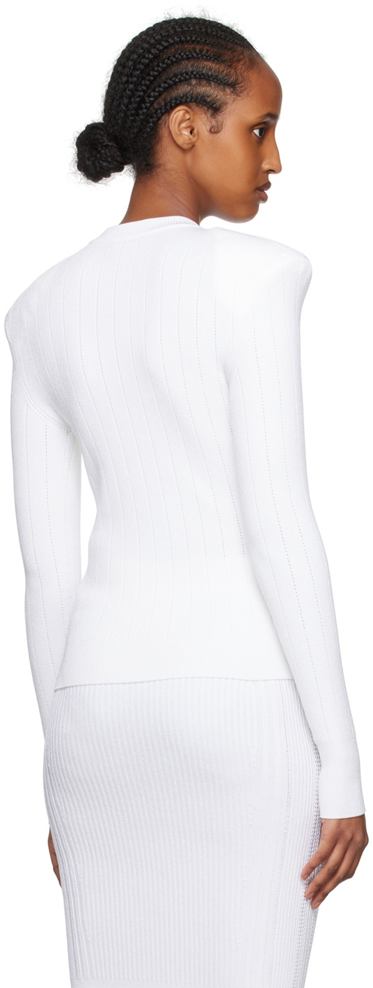 Balmain Off-White 6-Button Sweater Balmain
