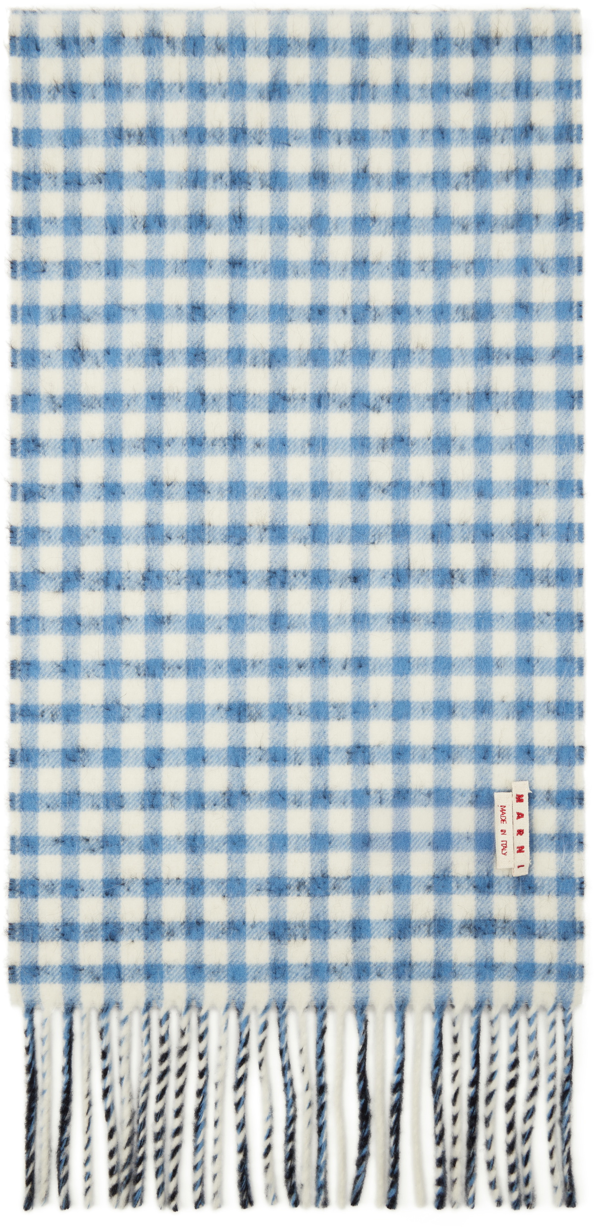Marni Black & Blue Double Check Scarf Marni