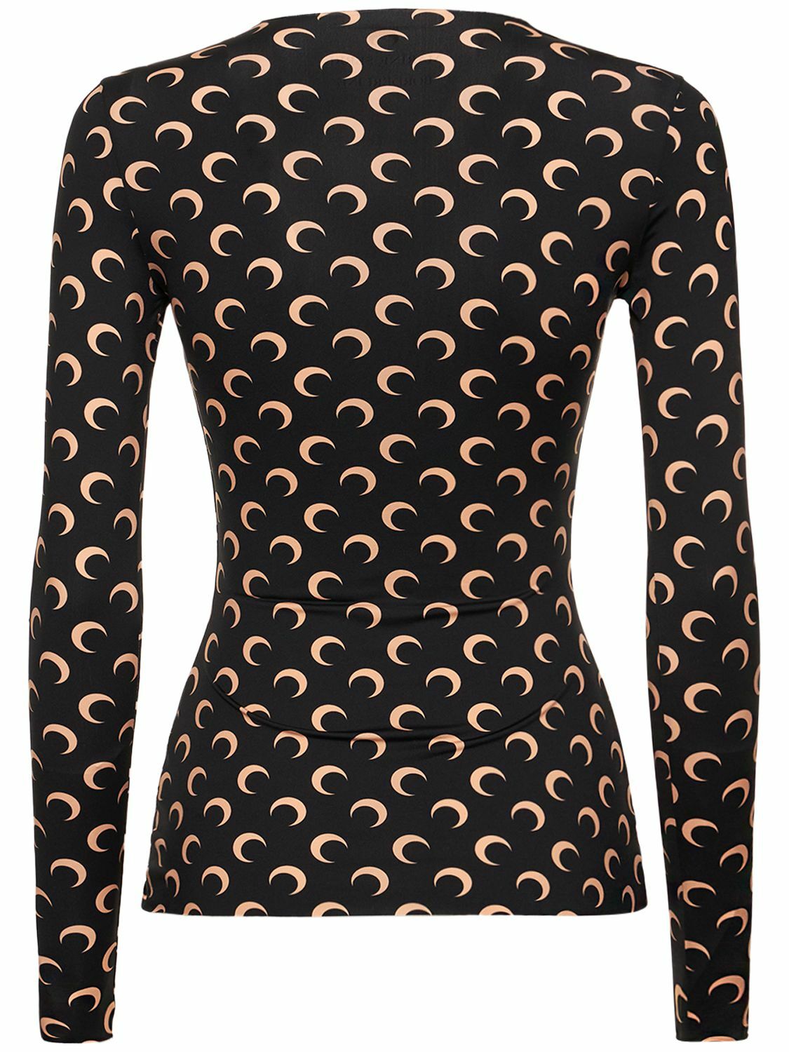 MARINE SERRE - All Over Moon Print Second Skin Top Marine Serre