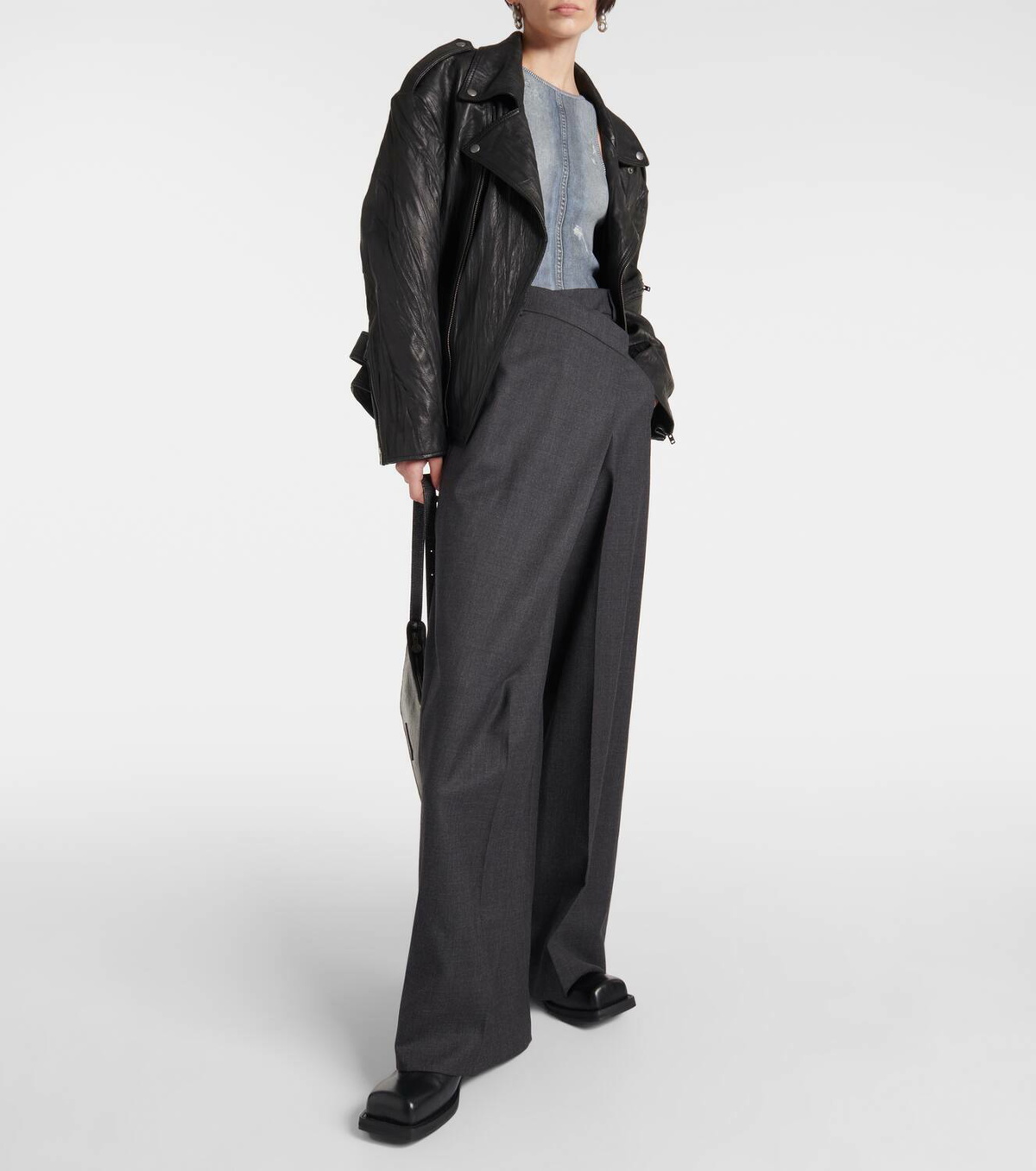Acne Studios Asymmetric mid-rise wide-leg pants Acne Studios