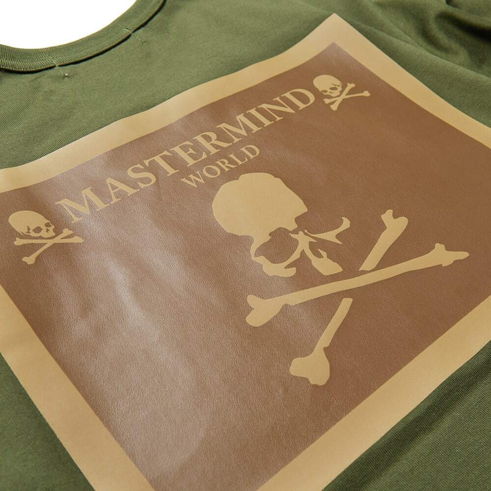 MASTERMIND WORLD Men's Leather Patch Logo T-Shirt in Olive MASTERMIND WORLD