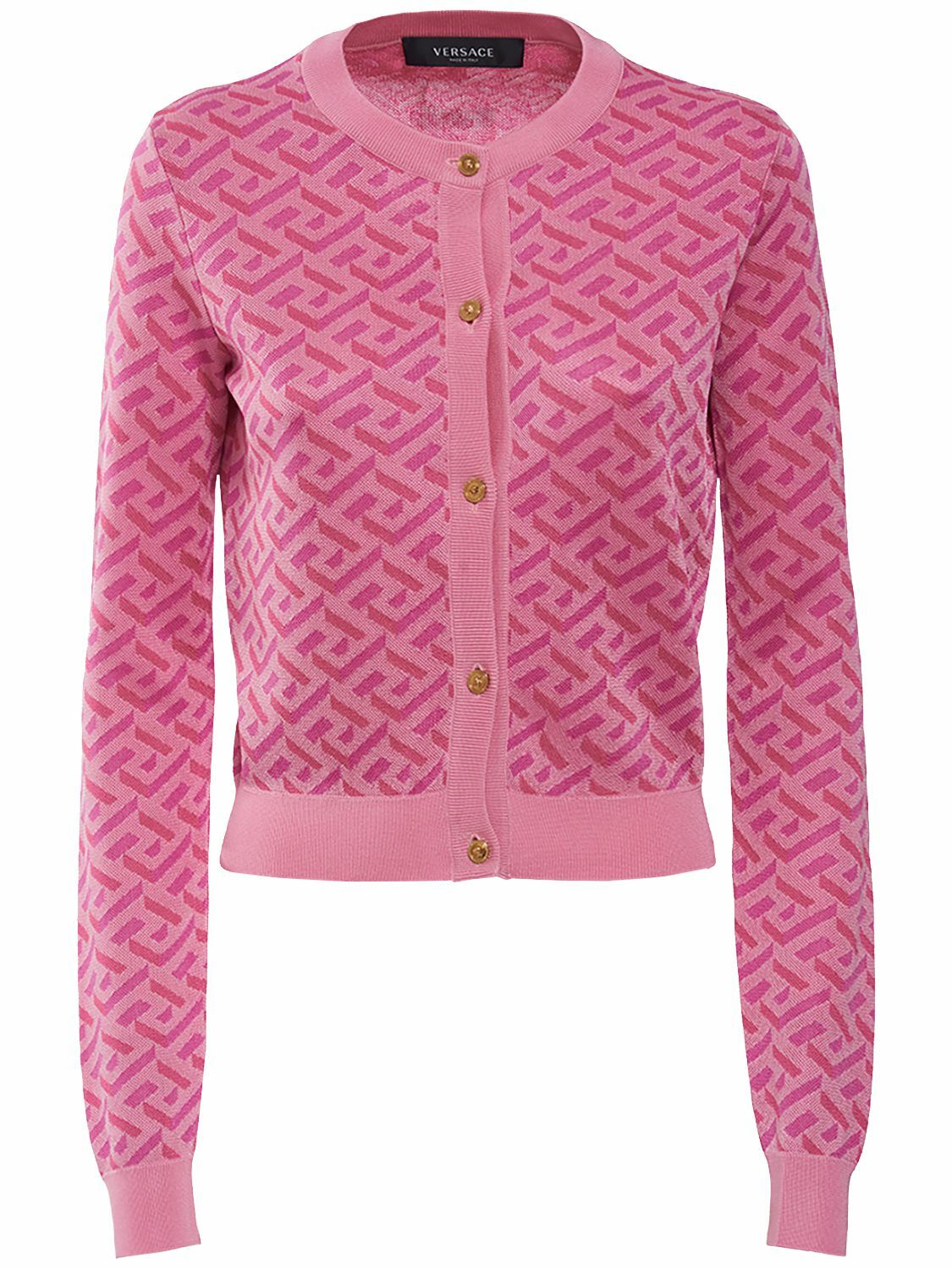 VERSACE - Greek Viscose Blend Knit Cardigan Versace