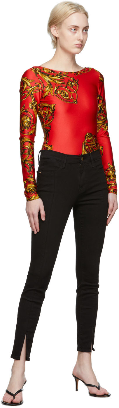 Versace Jeans Couture Red Regalia Baroque Bodysuit Versace