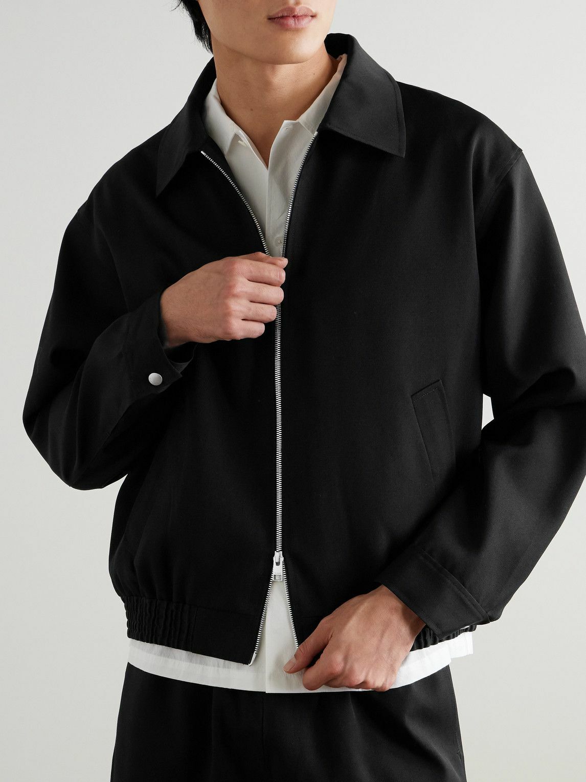 FRAME - Wool-Twill Blouson Jacket - Black Frame Denim