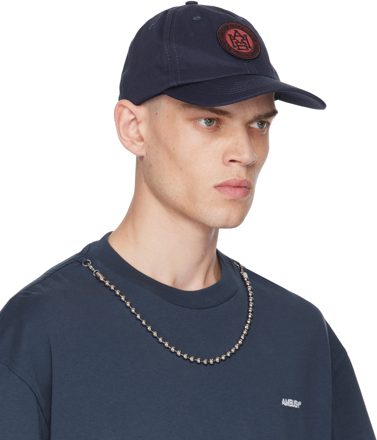 AMBUSH Navy Circle Logo Baseball Cap Ambush