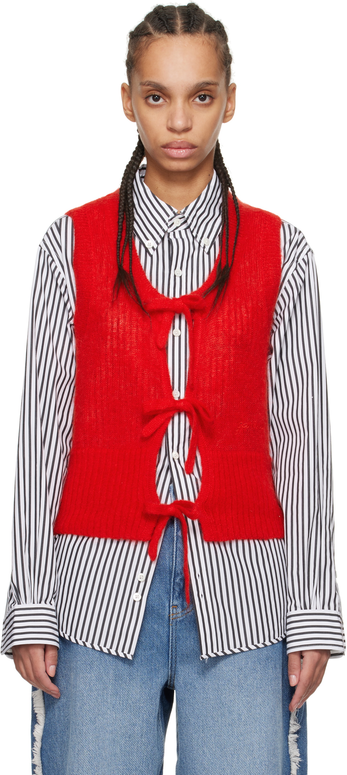 GANNI Red Tie String Vest GANNI