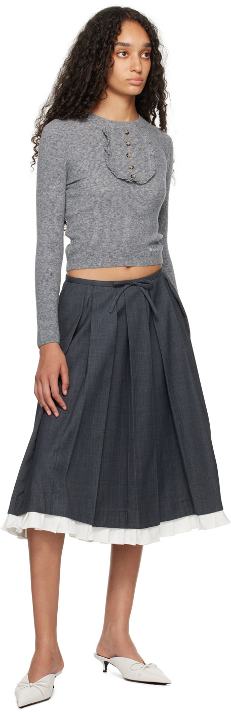 SHUSHU/TONG Gray Round-Neck Knit Sweater Shushu/Tong