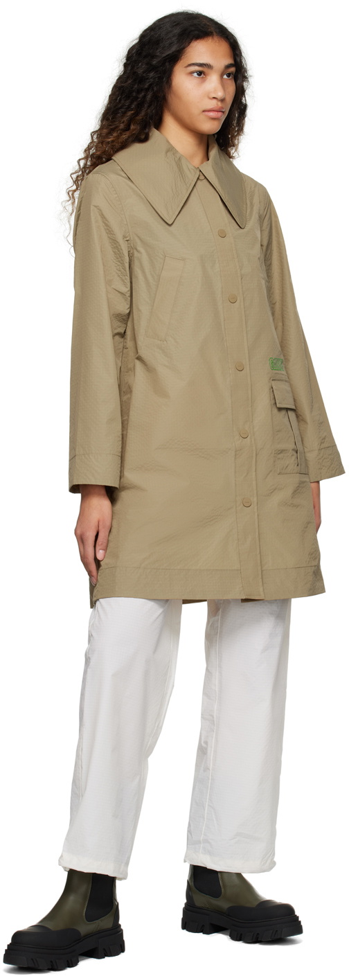 GANNI Beige Printed Coat GANNI