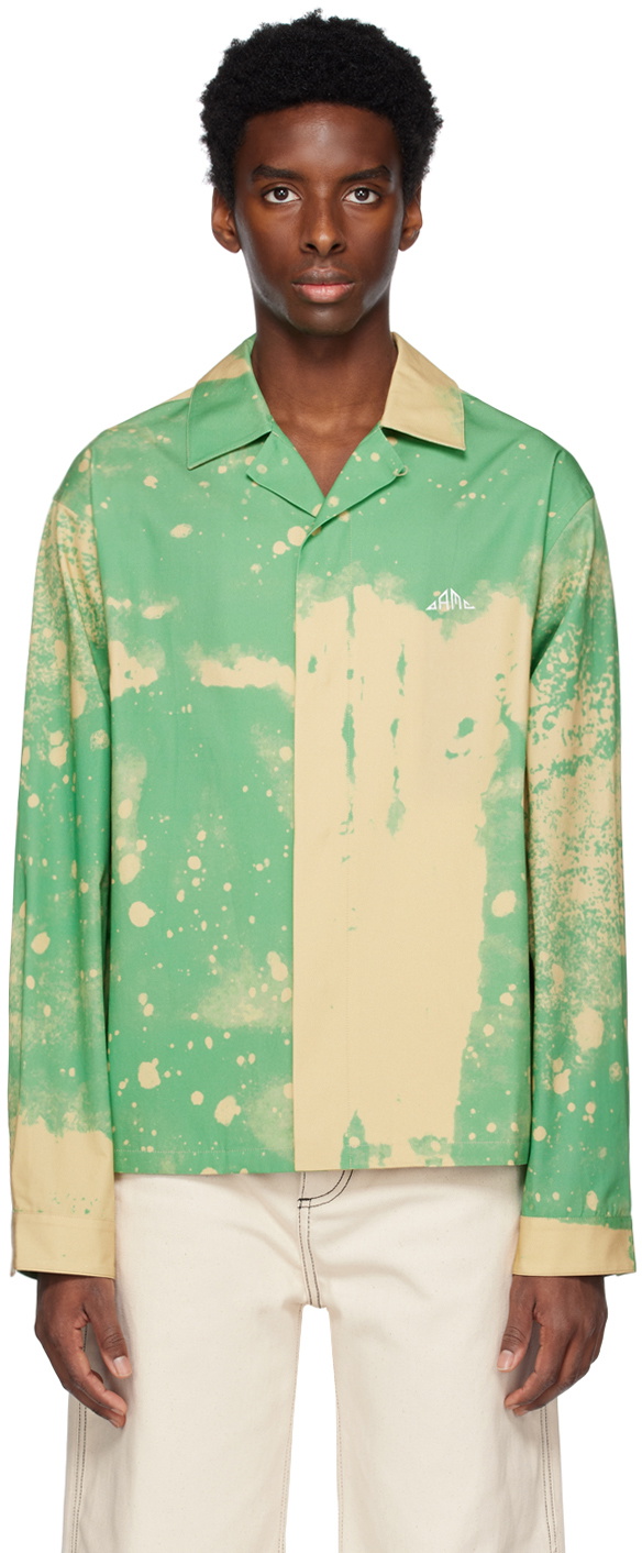 OAMC Green & Tan Paint Splatter Shirt OAMC