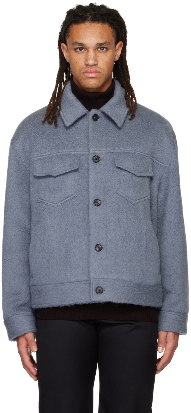 System Blue Button Up Jacket System