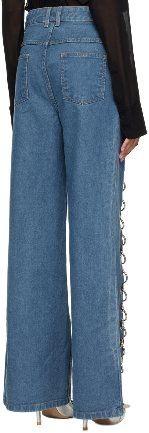 Lado Bokuchava Blue Pierced Boyfriend's Jeans Lado Bokuchava