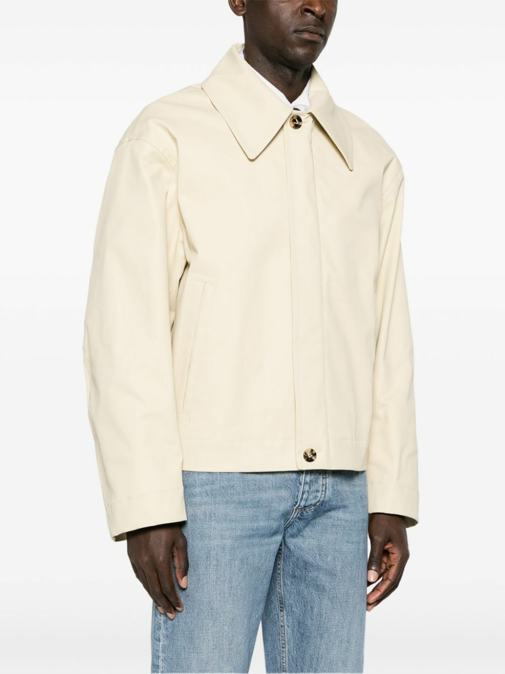 Bottega Veneta Neutral Lightweight Canvas Shirt Jacket Bottega Veneta