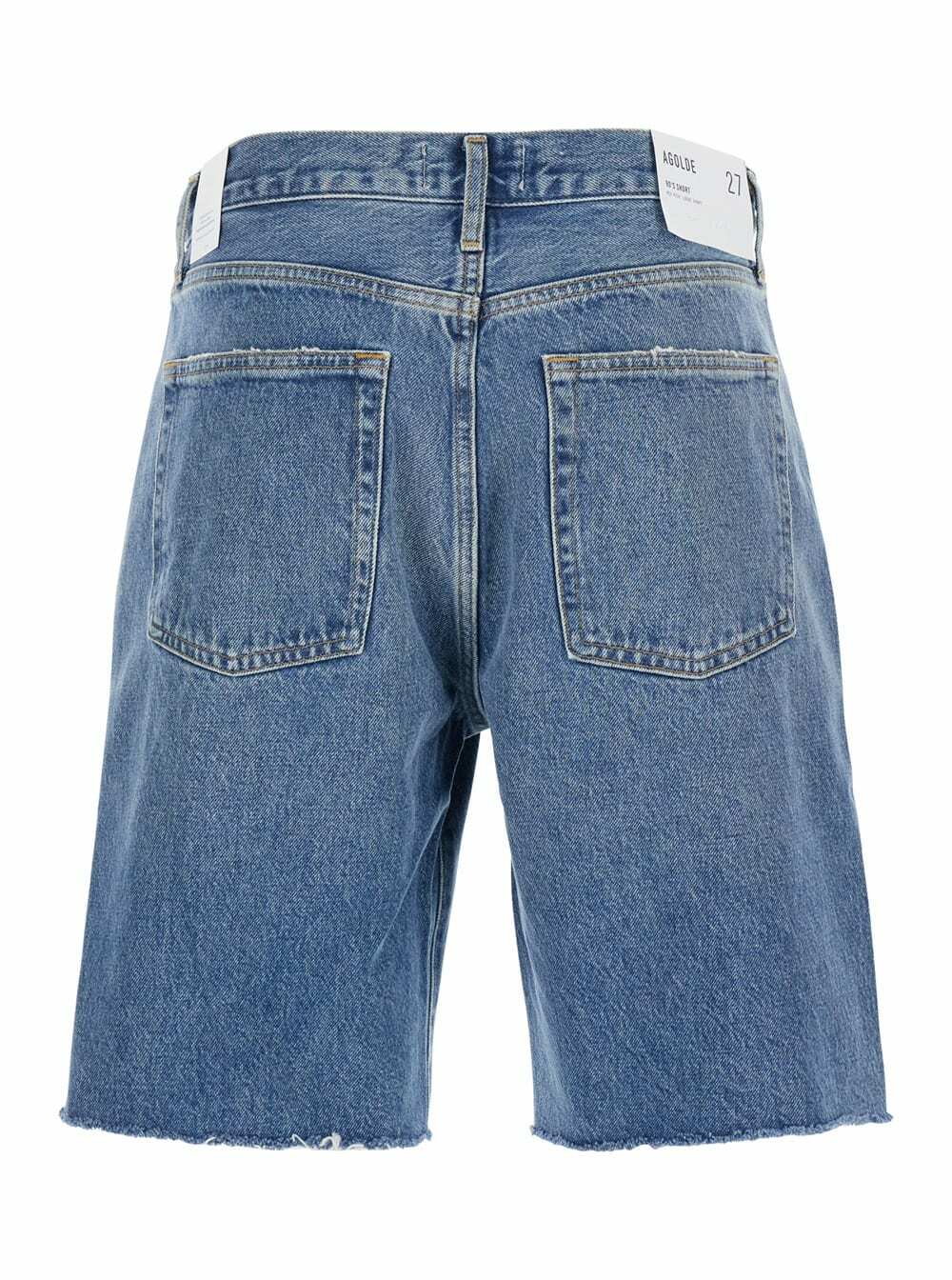 AGOLDE Blue Five-pocket Shorts With Button Closure In Denim Woman AGOLDE