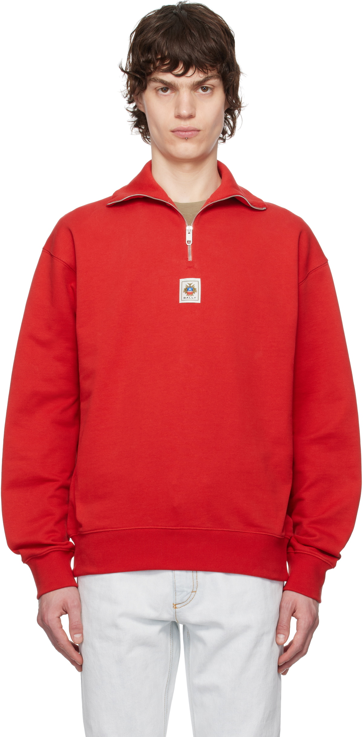 Bally Red Half-Zip Sweatshirt Bally