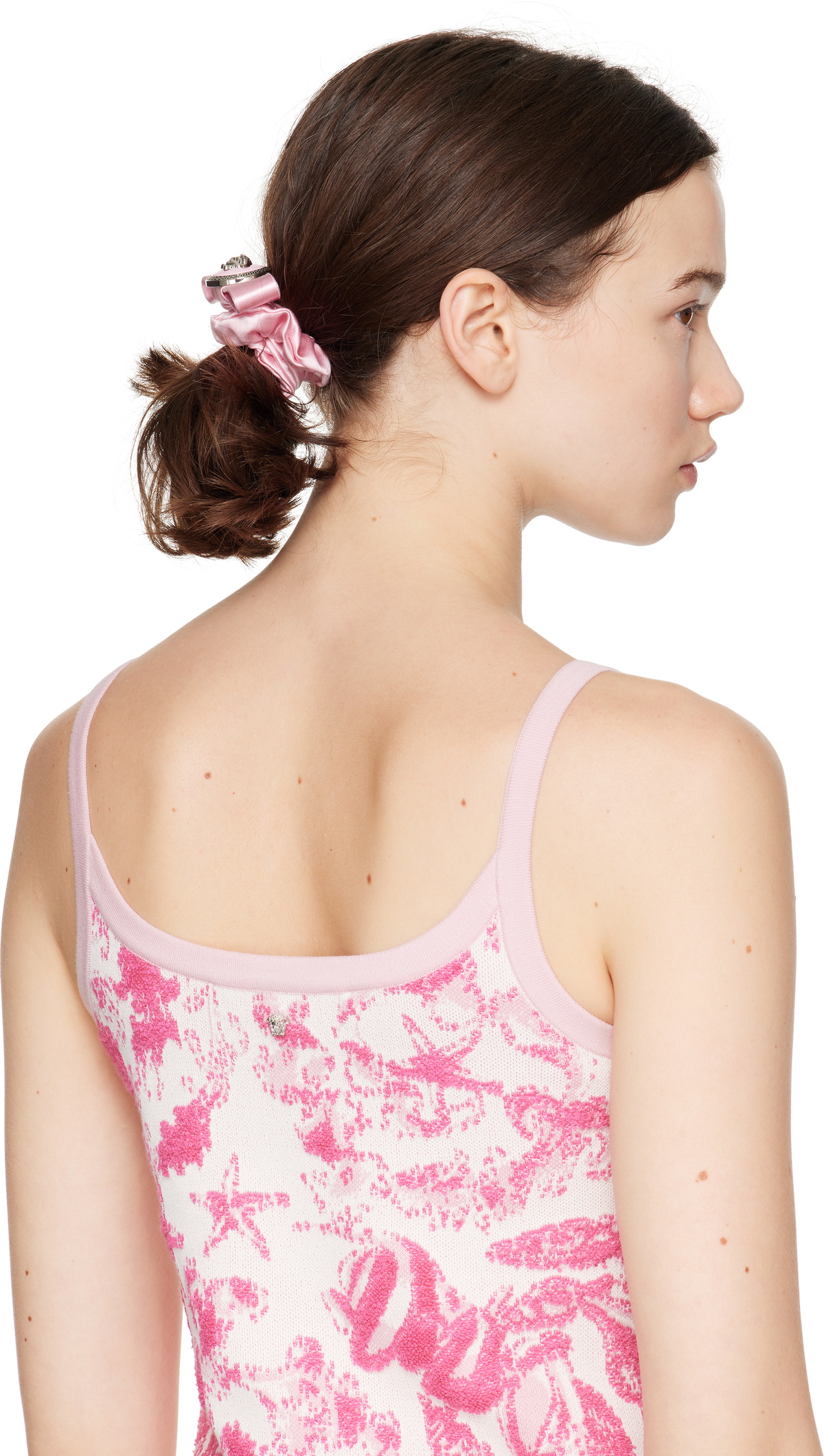 Versace Pink Gianni Ribbon Scrunchie Versace
