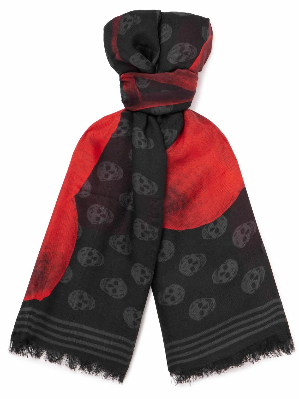 Alexander McQueen - Frayed Printed Modal Scarf Alexander McQueen