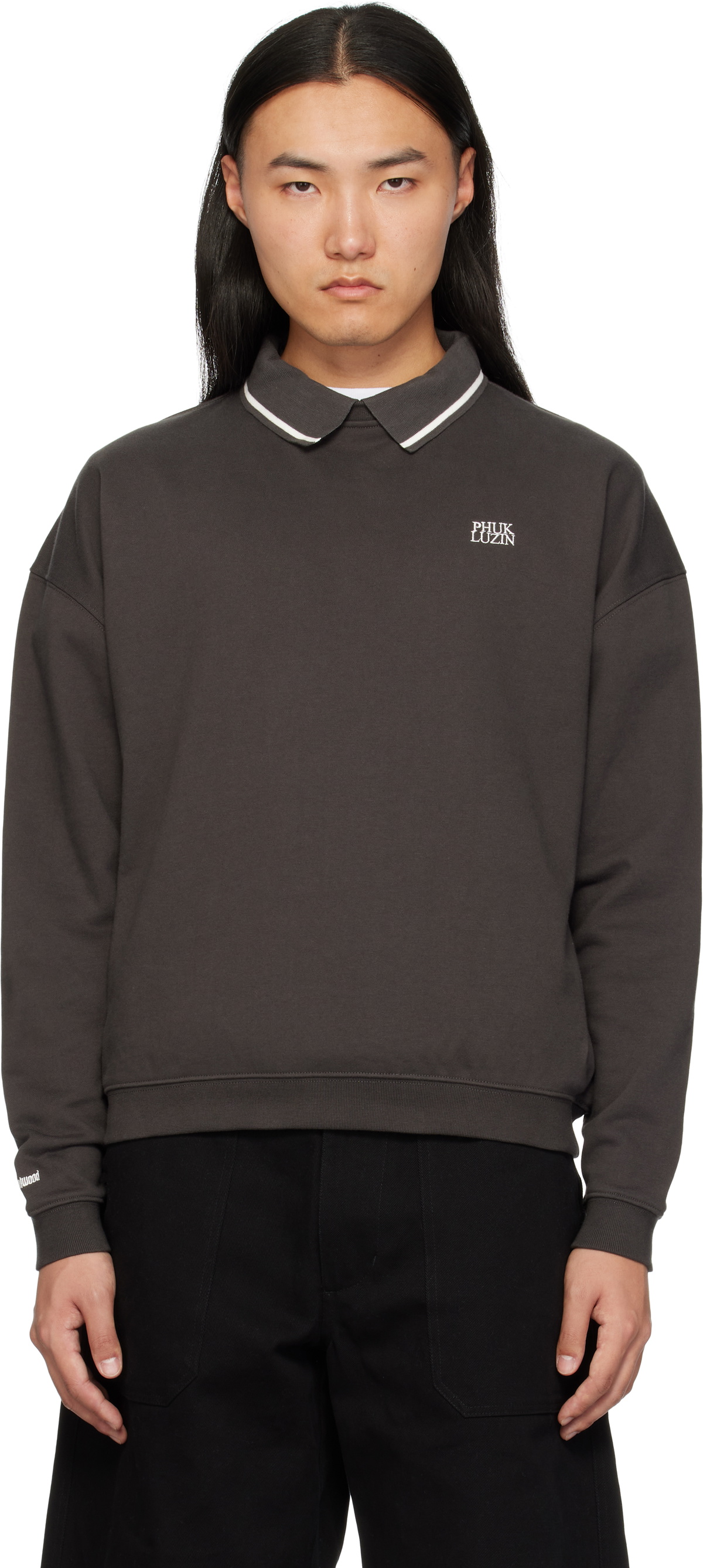 Metalwood Studio Gray 'Phuk Luzin' Collared Polo Metalwood
