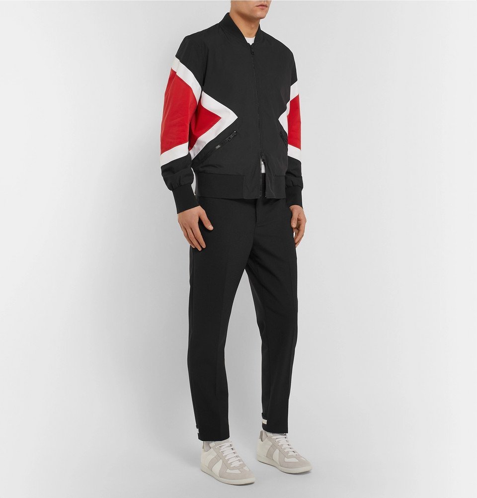 Neil Barrett - Colour-Block Cotton-Blend Bomber Jacket - Men - Black ...